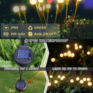 Daoseolo 2Pack 10LED Starburst Swaying Solar Lights, Outdoor Waterproof Solar Firefly Lights, Solar Garden Lights, Solar Decorative Lights for Pathway Yard Patio Landscape