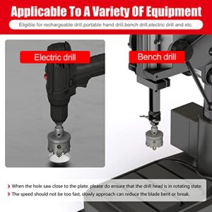 GSTK Upgrade Heavy Duty Carbide Hole Saw 14 Pcs,Metal Steel Hole Saw Drill Bit,TCT Hole Cutter,Alloy Hardness Upgrade, with 2*Extra Titanium Plated Pilot Center Drill and 2*L-Wrench