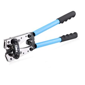 hks battery cable crimping tool for awg 10-1 copper ring terminals, heavy duty crimper for wire lugs