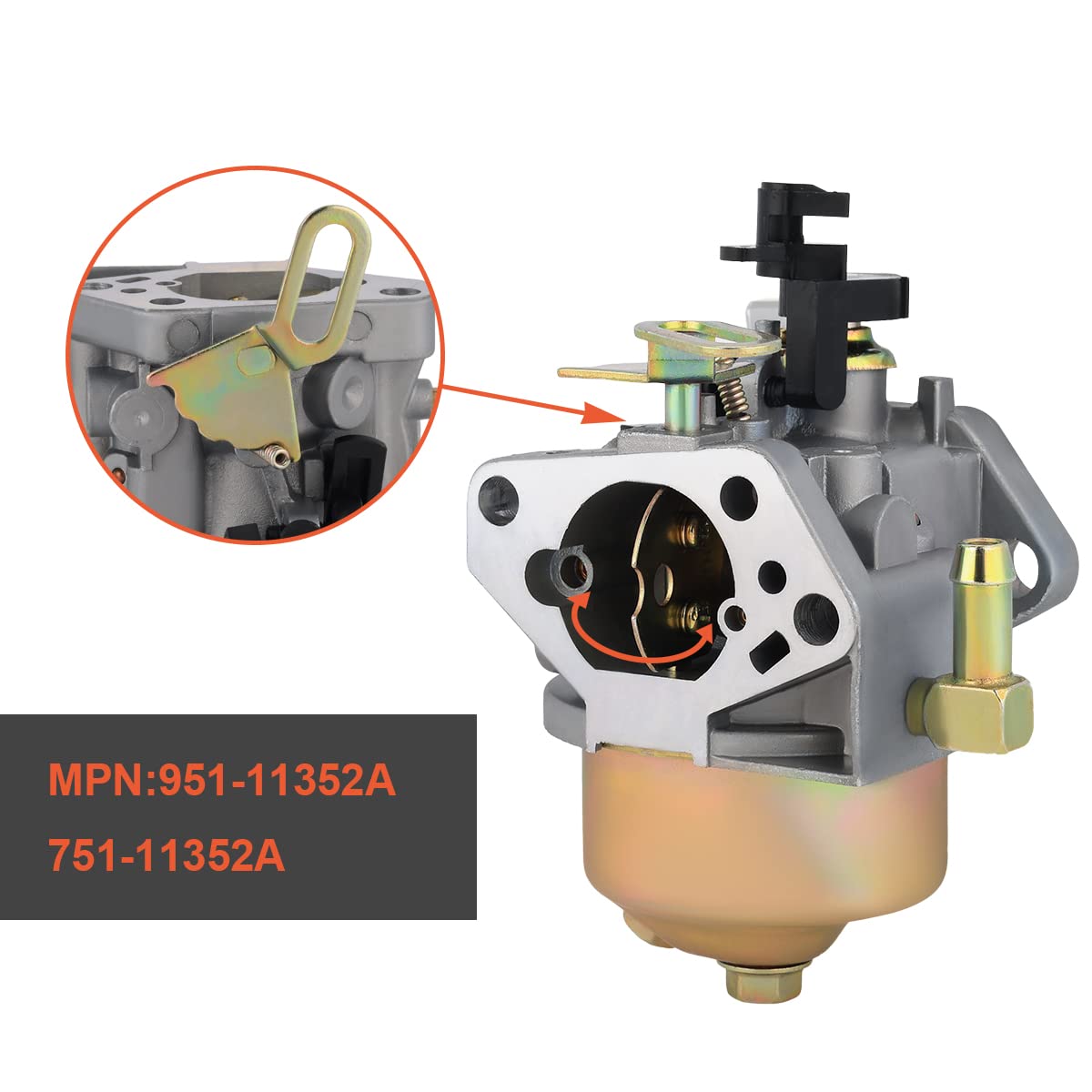 Hipa 951-11352A 751-11352A Carburetor for MTD Cub Cadet Craftsman Troy-Bilt 951-11352 751-11352 951-11352A 751-11352A Engine Snow Blower 420cc Four-Cycle Carb with Gasket Primer Bulb