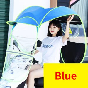 YUANXIN Motorcycle Awning Canopy E-Bike Carport Awning Canopy Storage Battery Car Motorcycle Rain Shelter Transparent Umbrella Carport (Blue)