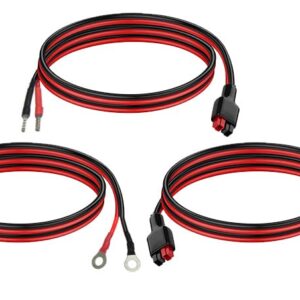 Genasun Wires Battery Kit for Solar Charge Controllers, 12 AWG Wires with Anderson Connector, Ring Terminals, and Alligators Connectors. Compatible GV-4, GV-5, GV-10, and GVB-8