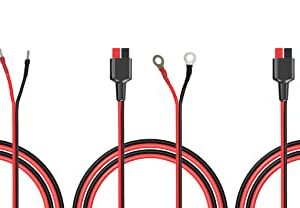 Genasun Wires Battery Kit for Solar Charge Controllers, 12 AWG Wires with Anderson Connector, Ring Terminals, and Alligators Connectors. Compatible GV-4, GV-5, GV-10, and GVB-8