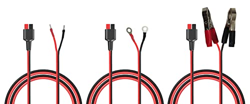 Genasun Wires Battery Kit for Solar Charge Controllers, 12 AWG Wires with Anderson Connector, Ring Terminals, and Alligators Connectors. Compatible GV-4, GV-5, GV-10, and GVB-8