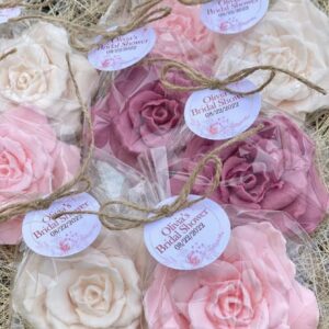 Rose Soap Favors - Bridal Shower Favors, Baby Shower Decorations, Girl Rose Gold Pink Floral Wedding Favors for Guests in Bulk