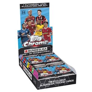 2021/22 topps chrome bundesliga soccer hobby box (18 pks/bx)