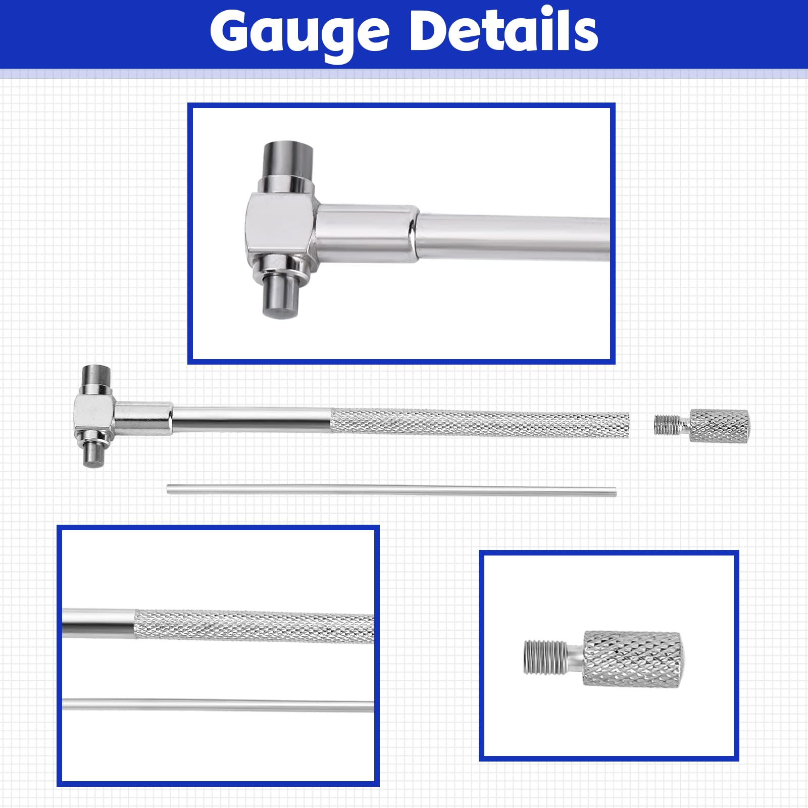 7 Pcs Telescoping Gage Digital Caliper Set, Caliper Measuring Tool Digital Micrometer Inside Micrometer, 5/16-6 Range, T Bore Hole Gauges, High Precision Telescopic Bore Gauge T Gage