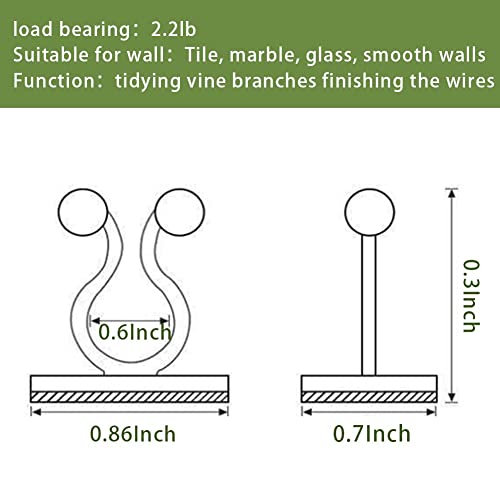 henvkoli Plant Clips,Vine Clips for Climbing Plants,100Pcs Wall Plants Climber,Plant Clips for Climbing Plants Self-Adhesive Plant Clips Fixing Hook Wall Vine Supports Traction Wall Clip