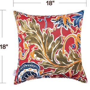 JMGBird 18"x 18" Throw Pillow Covers, Set of 2 Decorative Indoor Outdoor Square Pillowcase Soft Cushion Case, Home Decor for Furniture, Patio, Couch, Bed, Sofa, Bedroom