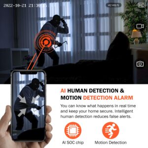 KINGDANS 【Upgrade 4K Full Hidden Camera Supports 2.4G&5GHz WiFi, Spy Camera Charger with Human Detection, 160° Wide View-Angle, Night Vision Nanny Cam for Home Security, TuyaSmart APP, Portable