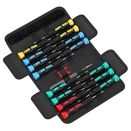 OPOW 19-Piece Precision Screwdriver Set with Pouch, Phillips, Slotted, Pentalobe Torx Star for PC, Laptop, Phone, Camera, Eyeglass, Watch, Toys, Non-Slip Grip, Magnetic Small Screwdrivers set