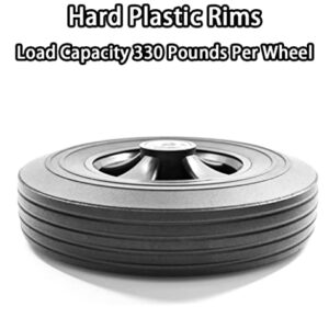 10" x 2.5" (4.10/3.50-4) Solid Rubber Hand Truck Wheels, Dolly Wheels Replacement, Wheelbarrow Flat Free Tires for Cart- 660 lb Load Capacity, Pack of 2