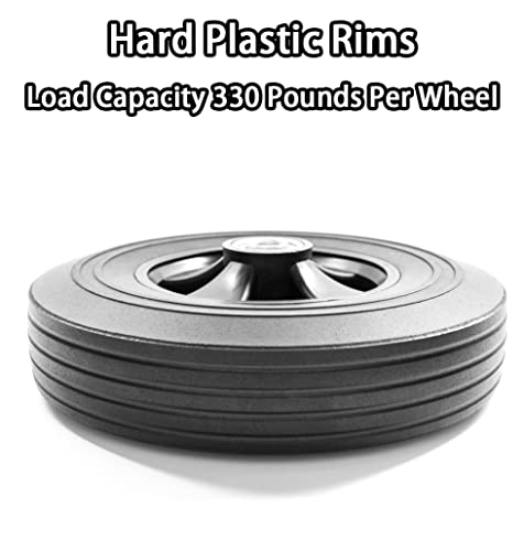 10" x 2.5" (4.10/3.50-4) Solid Rubber Hand Truck Wheels, Dolly Wheels Replacement, Wheelbarrow Flat Free Tires for Cart- 660 lb Load Capacity, Pack of 2