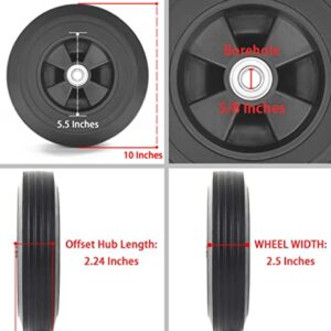 10" x 2.5" (4.10/3.50-4) Solid Rubber Hand Truck Wheels, Dolly Wheels Replacement, Wheelbarrow Flat Free Tires for Cart- 660 lb Load Capacity, Pack of 2