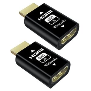 woieyeks 2k hdmi edid emulator passthrough,display emulator adapter for thunderbolt(mini displayport/displayport) to hdmi kvm switch/extender/av receiver/video splitters support 1080@60hz (2 pack)