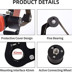 Belt Sander Adapter for Angle Grinder, Tube or Pipe Sanding Attachment, US 5/8-11 Thread, Easy Assembling Grinder Bearing, Professional Polishing Tool for Cast Iron ABS Rust Removal