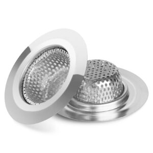 ohtomber 2pcs bathtub drain strainer - 2.79 inch shower hair drain catcher, stainless steel shower bathtub drain cover, bathroom sink strainer filter basket for bathroom sink, wash basin floor drain