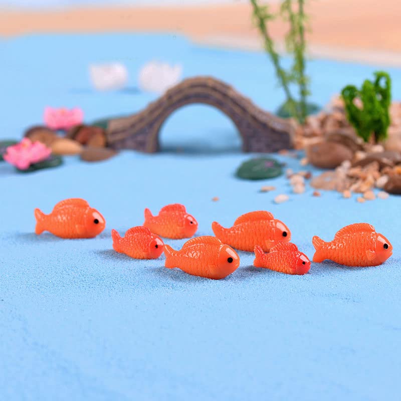 Ximimark 16 pcs Fish Frog Lotus Miniatures Garden Bonsai Mini Ornaments Fish Tank Decors