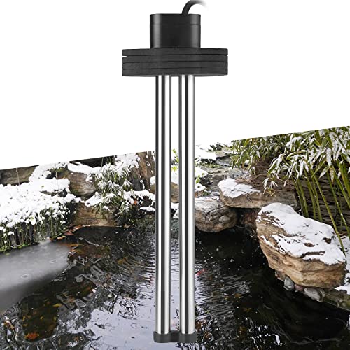 HITOP Outdoor Pond Heater - 150W 300W 600W Aquarium Heater for Small Ponds, with Long Cable Wire and Floatable (600W)