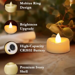 YOJACIKI Flameless Candles, 24 Pack LED Tea Lights Candles Battery Operated, Last 200+ Hrs Flickering Tea Lights, Flameless Tealight Candles for Halloween Diwali Fall Christmas Wedding D 1.5”x H 1.25”