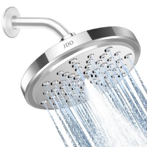 jdo rain shower head high pressure 7 inch rainfall fixed showerheads adjustable bathroom high flow showerhead premium chrome shower head replacement tool-free 1-min installation for luxury shower