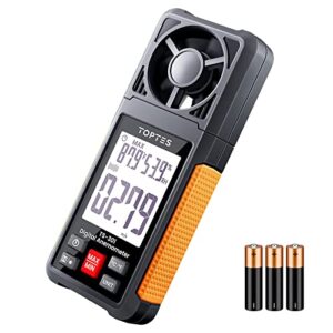 toptes ts-301 digital anemometer, wind speed meter with 2.26-inch big backlight lcd screen, air flow meter for sailing surfing drone flying rc plane golf shooting hvac