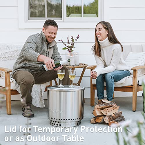 Solo Stove Ranger Backyard Bundle 2.0 | Incl. Ranger Smokeless Fire Pit, Stand, Shield, Shelter and Lid, Portable for Wood Burning, Removable Ash Pan, Stainless Steel, H: 15.25in x Dia: 15in, 21.5lbs