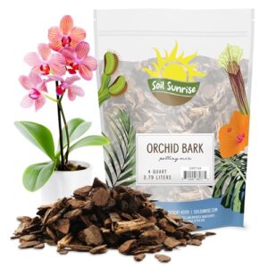 100% organic orchid potting bark (4 quarts), all-natural usa-sourced pine bark orchid mix additive