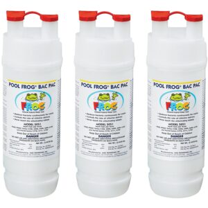 3 pool frog bac pacs prefilled with 2.2 lbs. of trichlor, replacement chlorine cartridges, for use with pool frog model 5400 and pool frog model 6100, pool sanitizer