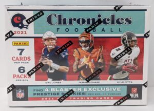 2021 panini chronicles nfl football blaster box (42 cards total) 4 prestige rookies + 8 exclusive pink parallels