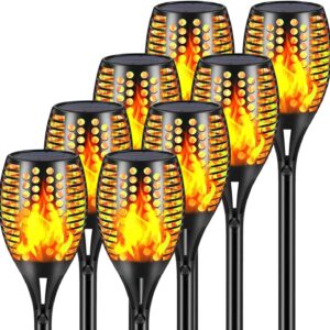 Aityvert Upgraded Large Solar Torch Lights, 43'''' Waterproof Outdoor 96 LED Dancing Flames Lights, Flickering Flames Garden Lights, Auto On/Off L&scape Pathway Patio Driveway Lighting (8 pcs )