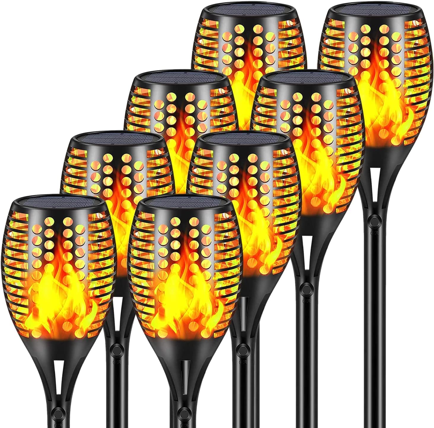 Aityvert Upgraded Large Solar Torch Lights, 43'''' Waterproof Outdoor 96 LED Dancing Flames Lights, Flickering Flames Garden Lights, Auto On/Off L&scape Pathway Patio Driveway Lighting (8 pcs )