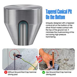 Ground Rod Cap Driver Pad Hammer Driving.Great for 1/2'' 5/8" 3/4" Grounding Rod, Fence Posts,Stakes,Rebar(Hammer Driver)