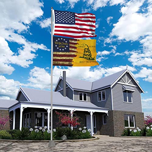 Dont Tread On Me Flag 1776 Flag 3x5 Ft We The People Retro American Flag Polyester Double Sided Mirror Printing Outdoor House Patriotic Banner Decorate