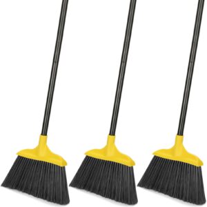 outdoor broom heavy-duty indoor brooms 54 inches 3 pack for courtyard garage restaurant lobby patio shop home kitchen office floor