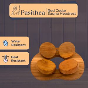 Pasithea Canadian Red Cedar 4-Point Sauna Headrest - Comfortable Sauna Pillow with Unique Adjustable Discs for Optimal Head Support - Sauna Accessories for Any Infrared Sauna or Traditional Sauna