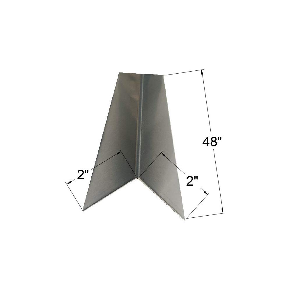 Epic QT Brushed 304 Stainless Steel Corner Guard, Protective Angle, 48'' Long (2 x 2, 20GA, No Hug Edges), Silver, CG304-2048-200200-NH