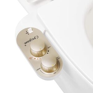 gligam bidet attachment for toilet warm water, ultra-slim bidet hot and cold,non-electric bidet attachment for frontal/rear wash, with retractable nozzle, pressure & angle controls,easy to install