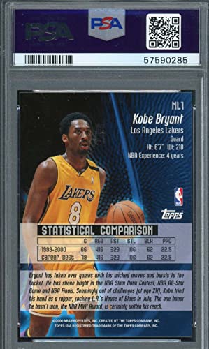 Kobe Bryant 2000 Topps No Limit Basketball Card #NL1 Graded PSA 9