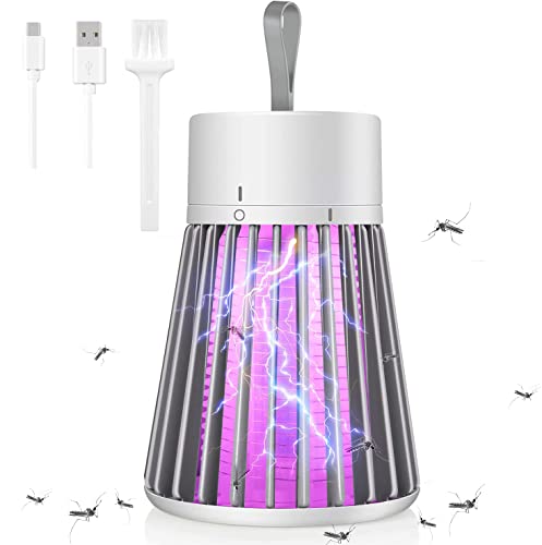 Bug Zapper, Mosquito Zapper Fly Trap Mosquito Killer Lamp USB Electric Radiationless LED Mute Bed Bug Killer Indoor for Mosquito Insect Gnat Moth Fruit Flies with a Small Brush (Decorative Buttons)