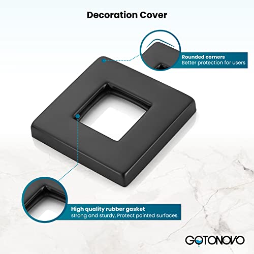 gotonovo Modern Bathroom Square Shower Bracket Matte Black Solid Brass Wall Mounted Water Supply Handheld Shower Holder Elbow with Shower Hose Connector by Male G1/2" Water Oulet