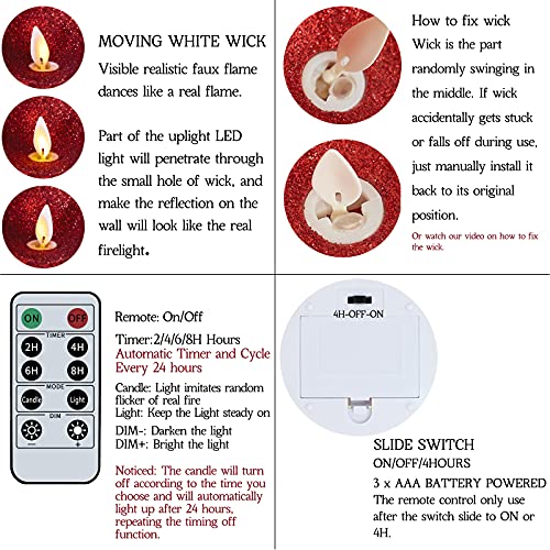 Incredle Flickering Flameless Candles Battery Operated 4" 5" 6" Real Wax LED Candles with 10key Remote Cycling 24 Hours Timer 7 Colors Available for Wedding Christmas Home Party Rustic Brown