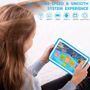 Kids Tablet, Trayoo 10.1 Inches Tablet for Kids, Android 11 2GB 32GB Toddler Tablet with Dual Camera, WiFi, Bluetooth ,Pre-installed App,Parent Control, Education, Games, Fit for Age 3-14