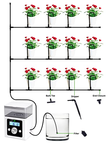 Automatic Watering System for Potted Plants,Indoor Watering System for Plants,Automatic Plant Waterer Indoor for Water and Nutrient Solution,with Programmable Timer, Real Time Clock