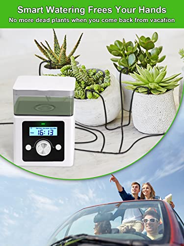 Automatic Watering System for Potted Plants,Indoor Watering System for Plants,Automatic Plant Waterer Indoor for Water and Nutrient Solution,with Programmable Timer, Real Time Clock