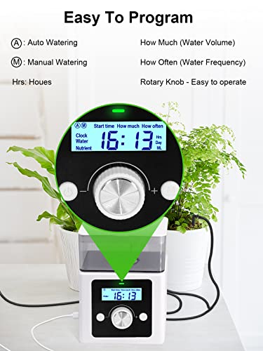 Automatic Watering System for Potted Plants,Indoor Watering System for Plants,Automatic Plant Waterer Indoor for Water and Nutrient Solution,with Programmable Timer, Real Time Clock