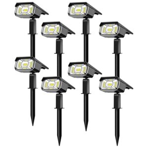 nevtper 8 pack solar spot lights outdoor, 40 leds outdoor light solar & usb powered, 3 lighting modes cool white auto on/off yard landscape spotlights, ip65 waterproof garden light for tree flag