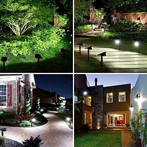 NEVTPER 8 Pack Solar Spot Lights Outdoor, 40 LEDs Outdoor Light Solar & USB Powered, 3 Lighting Modes Cool White Auto ON/Off Yard Landscape Spotlights, IP65 Waterproof Garden Light for Tree Flag