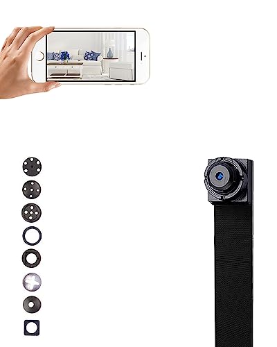 Jigayao Mini WiFi Pinhole Spy Camera, Full HD 1080P Hidden Camera Wireless Portable DIY Pinhole Nanny Spy Cam with Motion Detection/Remote View, No Audio