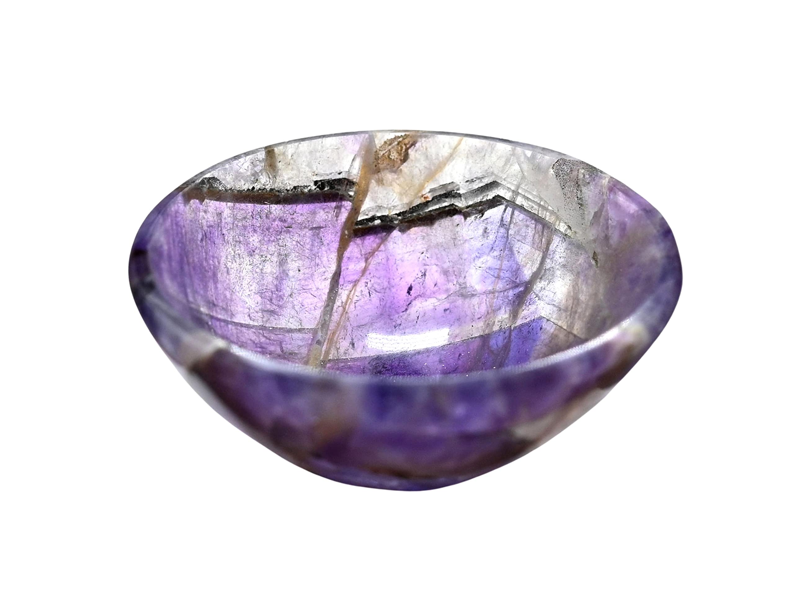 Amethyst Crystal Bowl - 2" Gem Stone Bowl for Altar Offering Bowl